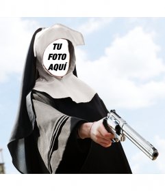 Fotomontaje de una monja para poner tu foto